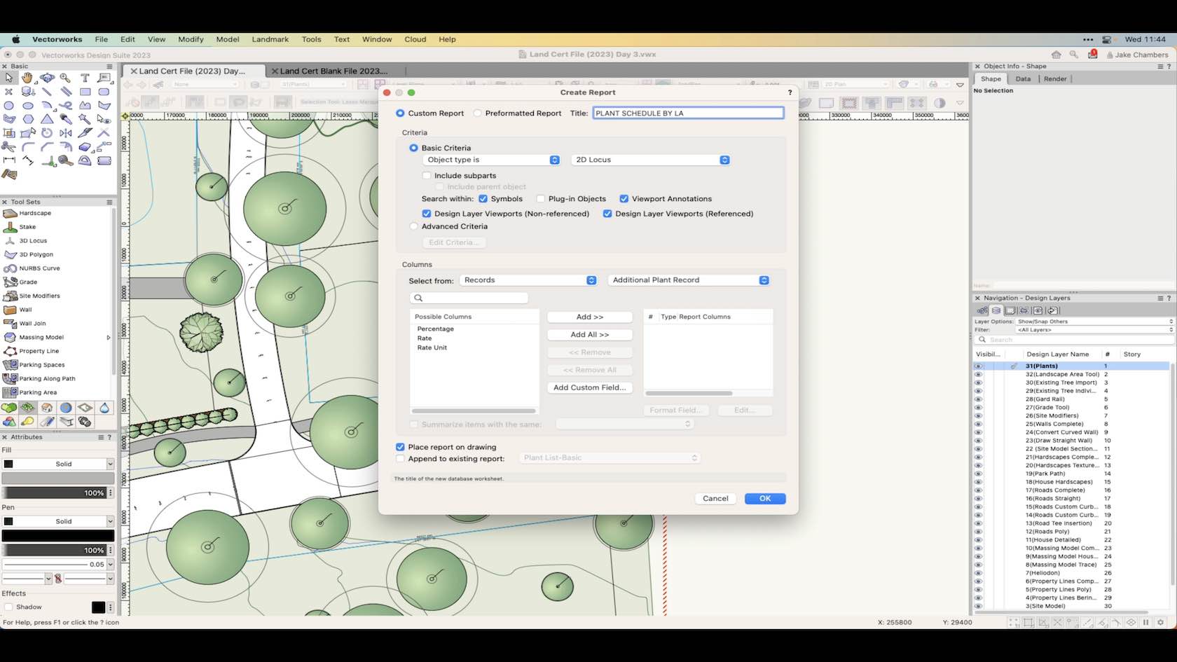 REPORTS & WORKSHEETS - CREATE REPORT/WORKSHEET | Vectorworks University